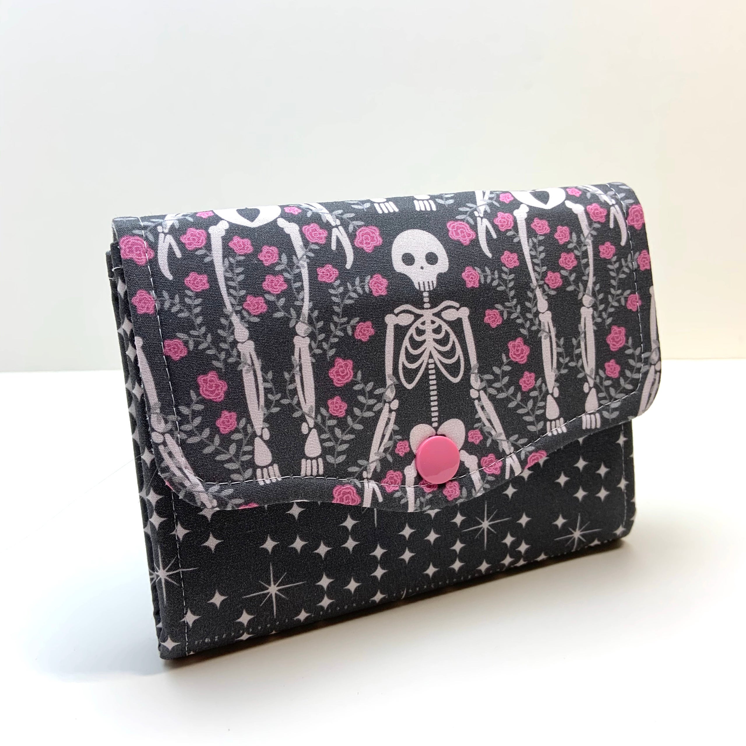 Necessary Clutch Wallet Mini- Nocturne Pink and Grey | Cotton Snap Designs